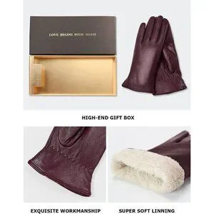 Accessories | Womens Wine Red Touch Screen Warm Winter Driving Hullhand ...